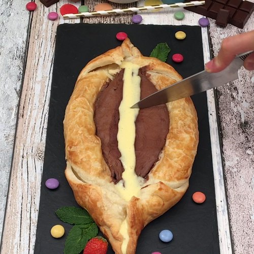 Receta: Panocha de chocolate rellena de plátano